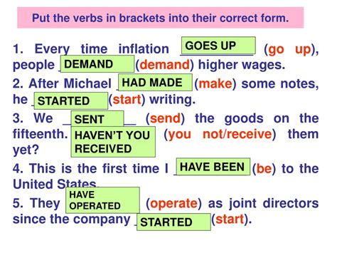 Put the Verbs in Brackets into the Correct Form Hướng dẫn và Bài tập