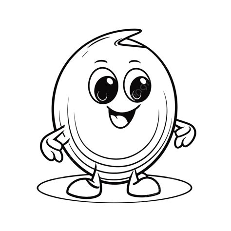 Oeuf Blanc Comique Coloriage Contour Croquis Dessin Vecteur PNG
