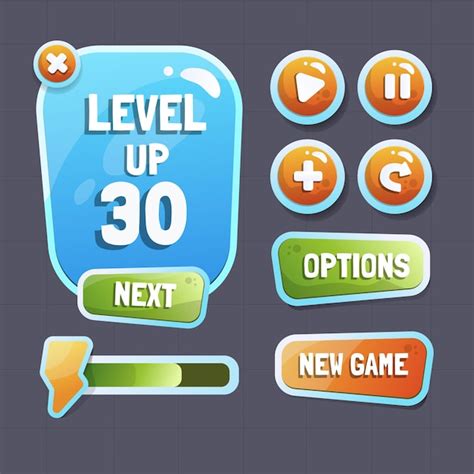 premium vector vector game template gui kit