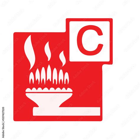 Stockvector Different Class Of Fires Class C Fire With A Stove On Fire