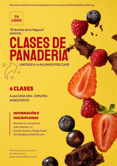 Cursos De Pasteler A Y Reposter A P Sters Editables