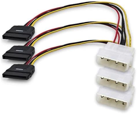 Amazon SJZBIN SATA Power Cable Adapter 3PCS 8Inch SATA 15 Pin Male