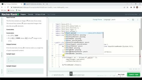 hackerrank problem solution 2 java arrays youtube