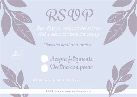 Crea Tarjetas Rsvp Con Plantillas Editables Online