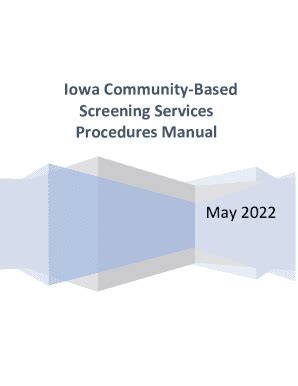 Fillable Online Iowa Community Based Screening Services Procedures