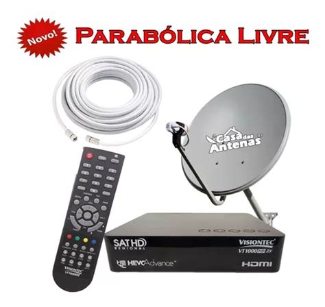 Kit Antena Parab Lica Digital Livre Visiontec Banda Ku Cm