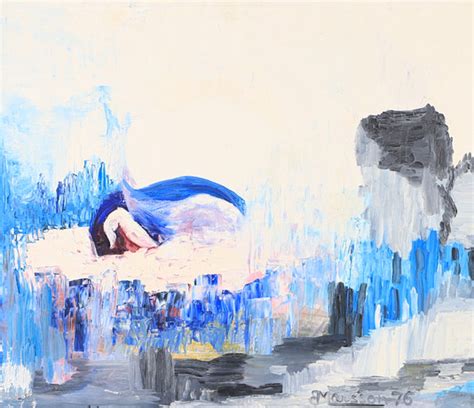 OIDENTIFIERAD KONSTNÄR Composition in blue oil on canvas signed B