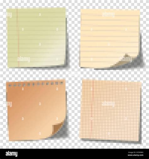 Realistic Blank Sticky Notes Colored Sheets Of Note Papers Paper