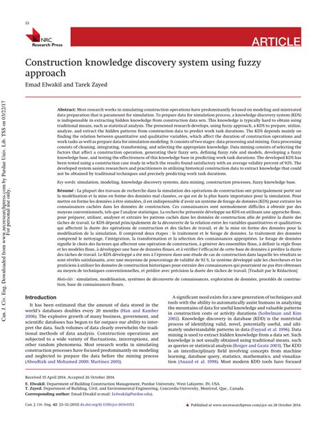 pdf construction knowledge discovery system using fuzzy approach