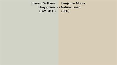Sherwin Williams Filmy Green SW 6190 Vs Benjamin Moore Natural Linen
