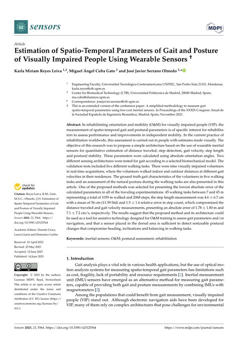 PDF Estimation Of Spatio Temporal Parameters Of Gait And Posture Of