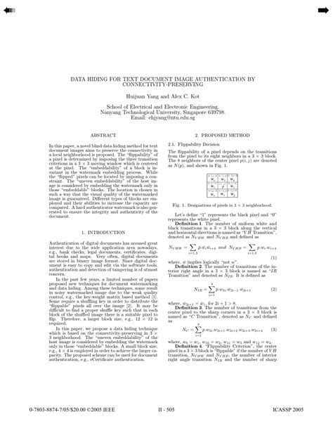 pdf data hiding for text document image authentication by connectivity preserving