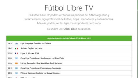 F Tbol Libre Mira Los Partidos De F Tbol Tv De Hoy En Vivo