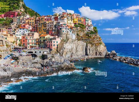 Manarola Village Cinque Terre National Park Liguria Italy Stock Photo