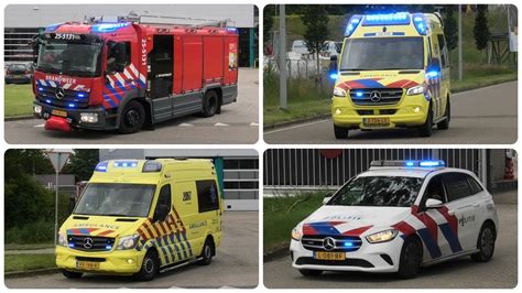 Luchthoorn Brandweer Ambulances En Politie P1 A1 In Lelystad YouTube