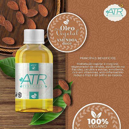 Óleo Vegetal 100 Natural ATR Essências Amêndoas 100ml ATR Essências
