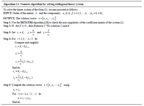 algorithms for solving linear systems of equations of tridiagonal type via transformations