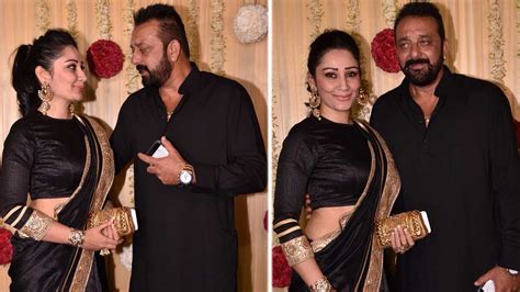 Sanjay Dutt With Wife Manyata Dutt At Ekta Kapoor S Diwali Party 2017
