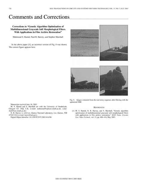 corrections to genetic algorithm optimization of multidimensional grayscale soft morphological