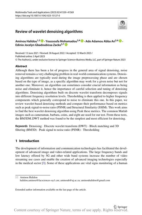 review of wavelet denoising algorithms request pdf