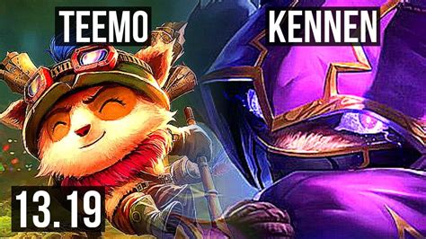 TEEMO Vs KENNEN TOP 1 3M Mastery 7 3 11 TR Master 13 19 YouTube