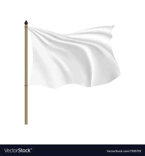 White Flag Waving On The Wind Royalty Free Vector Image
