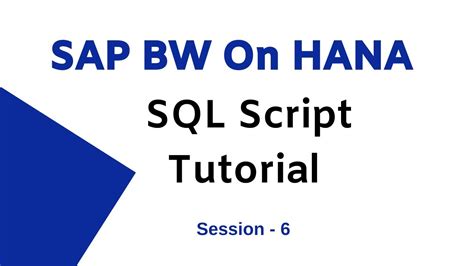 sap bw on hana sql script tutorial sap hana sql ddl basics 6 youtube