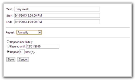 recurring events scheduler daypilot documentation scheduling components for javascript