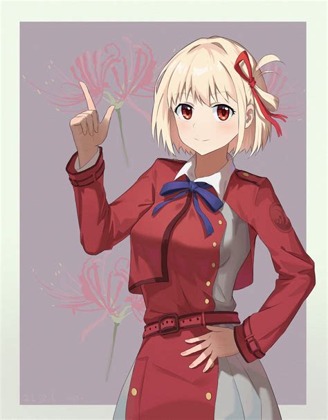Hình nền Anime cô gái Lycoris Recoil Nishikigi Chisato tóc ngắn