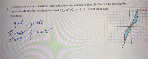 solved 1 using disks or washers build the integral that