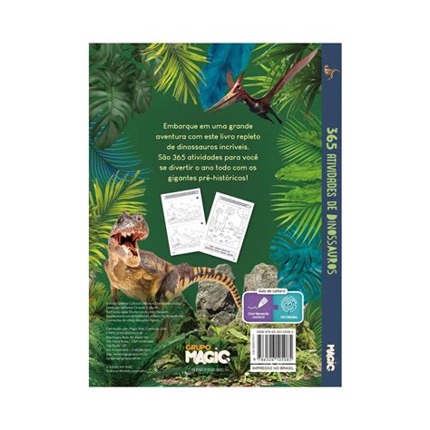 Livro 365 Atividades E Desenhos Para Colorir Dinossauros Magic Grupo