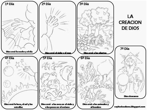 La Creación de Dios para Colorear Dibujos para Niños
