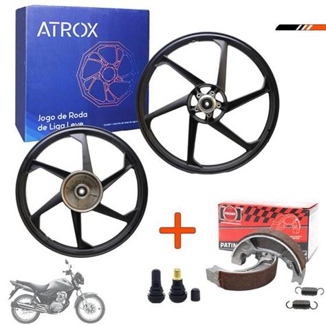 Kit Roda Liga Leve Preta Titan Fan Mix Cargo 150 2004 A 2013 Freio A