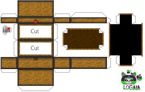 Pixel Papercraft Openable Double Chest
