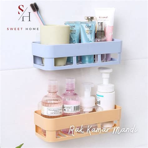 Jual SH Rak Kamar Mandi Persegi Panjang Storage Rack Sabun Bumbu