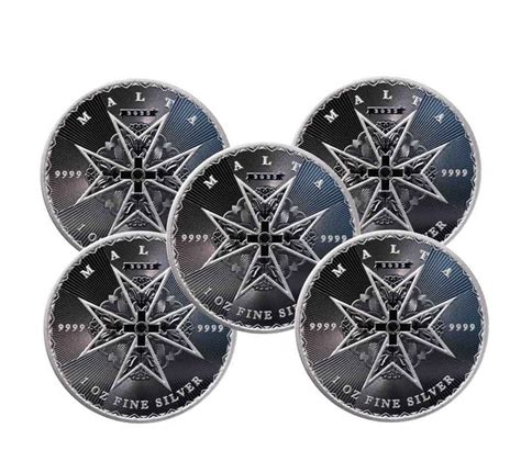 Malte 5 Euro 2023 Malta Maltese Cross Silver Coin In Capsule 5 X 1 Oz