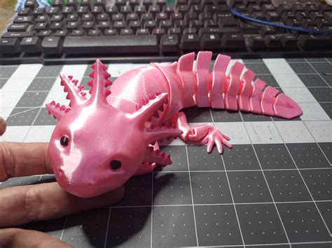 D Printer Adorable Articulated Axolotl Print In Place Body Snap Fit