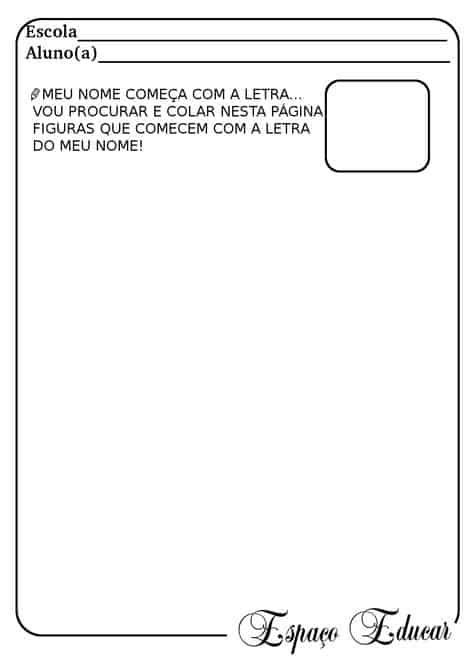 60ATIVIDADES NOMESpara Educação Infantil em 2024 Atividade