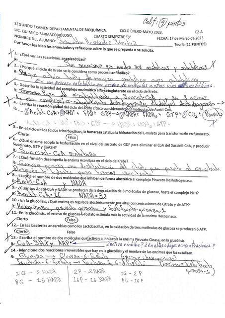 Segundo Examen de Bioquímica Samantha Shernandez uDocz
