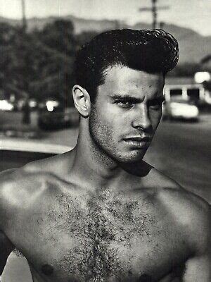 Bruce Weber Nude Male Model Bare Hairy Chest Pompadour Art Photo