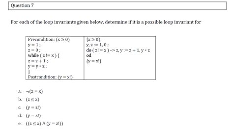 [solved] for each of the loop invariants given below determine if it is a course hero