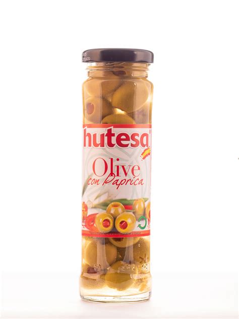 Oliwki zielone bez pestek z papryką 156g Hutesa 12579749290 Allegro pl