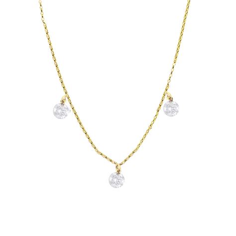 Lily Flo Jewellery Naked Lab Grown Diamond 3 Diamond Dangle Necklace In