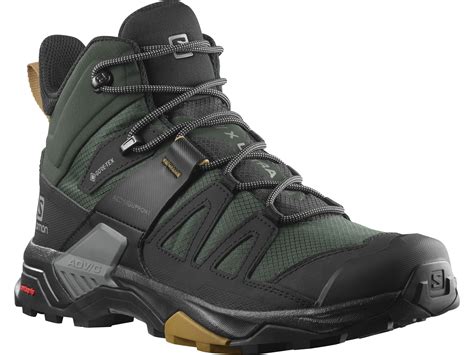 Salomon X Ultra 4 Mid GTX Hiking Boots Leather Synthetic Green Gables