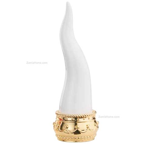 Corno Porta Fortuna Bianco Valenti Co H Cm 15 Base Oro Corno Resina
