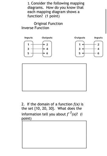 1 consider the following mapping diagrams how do you math