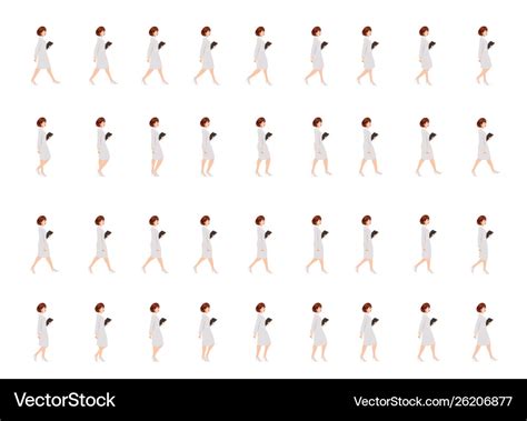 girl walk cycle animatio sequence loop animation vector image
