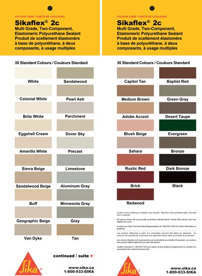 Sikaflex Colour Chart PDF PDF 60 OFF