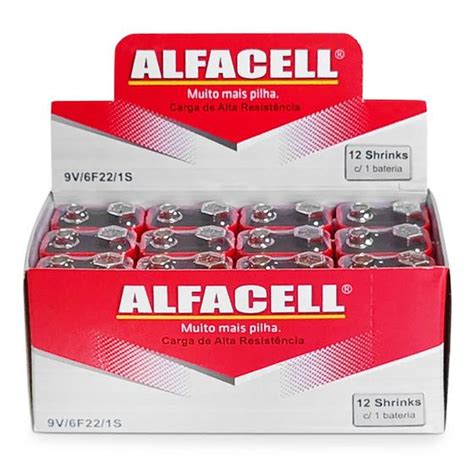 Bateria 9V Comum Pilha Retangular Caixa Kit 12 Unidades Blister