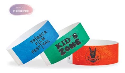 250 Pulseiras Tyvek Personalizadas Festas Identificação Parcelamento